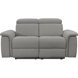 2-Sitzer Home Affaire, B:172cm H:98cm T:142cm, grau, Webstoff (95% Polyester 5%Nylon), Sofas, "Pareli 172cm, manuelle u. elektr. Relaxfunktion", USB,