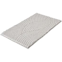 Badematte Kleine Wolke, H:30mm, grau, Polyacryl, Badematten, "Calma, Badvorleger, Badezimmer Teppich", Badteppich, Wellen Design