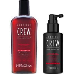 American Crew Kinder Haarpflege-Set "Anti-Hair Loss 2 Step Set - Shampoo 250 ml + ATreatment 100 ml", 350ml, schwarz, Haarpflegemittel, Für Herren
