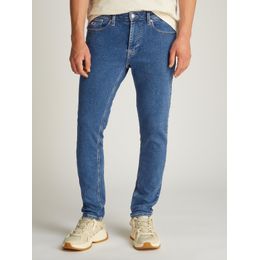 Tommy Jeans Herren Tapered-fit-Jeans "Austim Slim Tapered", 38, Länge 32, blau, Denim/Jeans, Obermaterial: 98% Baumwolle, 2% Elasthan, Jeans, mit