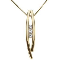 Firetti Damen Kettenanhänger "Schmuck Geschenk Gold 333 Halsschmuck Anhänger für Halskette", 0,1 P2 = erkennbare Einschlüsse, Diamanten Gelbgold 333,