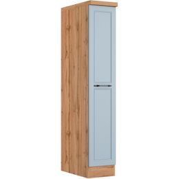Apothekerschrank KOCHSTATION, B:30cm H:166cm T:60cm, blau, Holzwerkstoff, MDF, K&uuml;che, Schr&auml;nke, "KS-Lana", Breite 30 cm