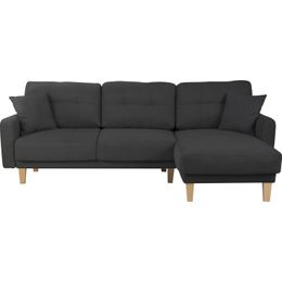 Ecksofa Home Affaire, B:234cm H:89cm T:164cm, grau, Wohnzimmer, Sofas, "TRIPLO optionale Schlafsofa mit Bettkasten, Ma&szlig;e B/T/H: 234/164/89 cm",