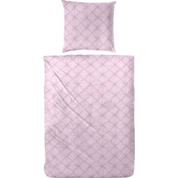 Bettw&auml;sche Primera, rosa, Biber, Obermaterial: 100% Baumwolle, Bettw&auml;sche, "Biber-Bettw&auml;sche Rosarot", Mit einem traumhaften rosaroten Muster