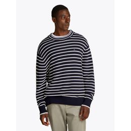 Tommy Hilfiger Damen Strickpullover "BRETON STRUCTURE CREW NECK", blau, Gr. S, gemustert, gestreift, mehrfarbig, Strick, Obermaterial: 100%