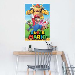Poster Reinders, B:61cm H:91,5cm T:0,1cm, bunt, Holzwerkstoff, Bilder, "Super Mario - Karakter Montage"