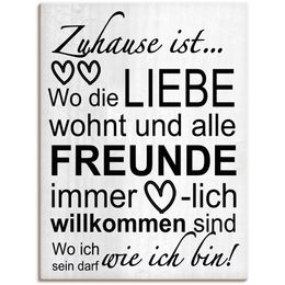 Wandbild Artland, B:45cm H:60cm, grau, Wohnzimmer, Bilder, "Wo die Liebe wohnt", als Alubild, Outdoorbild, Leinwandbild, Poster, Wandaufkleber