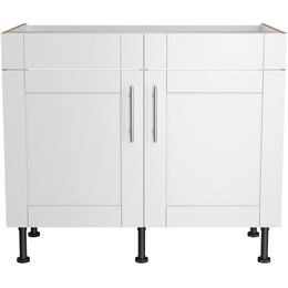 Sp&uuml;lenschrank KOCHSTATION, B:100cm H:87cm T:58,4cm, braun, K&uuml;che, Schr&auml;nke, "KS-Ahus", Breite 100 cm