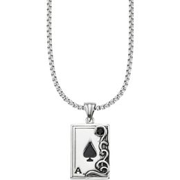 Bruno Banani Damen Kette mit Anhänger "Schmuck", Edelstahl, L: 55 B: 2,8mm, schwarz, Edelstahl, B:2,8mm, Halsketten, mit Glasstein