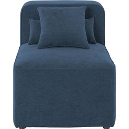 Sofa-Mittelelement Home Affaire, B:70cm H:76,5cm T:93cm, blau, 100% Polyester, Polsterelemente, "Sundstrup", Modulserie, individuelle Zusammenstellung