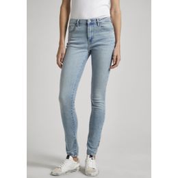 Pepe Jeans Damen Skinny-fit-Jeans, blau, Gr. 26, Denim/Jeans, Obermaterial: 90% Baumwolle, 8% Polyester, 2% Elasthan, Jeans, in Used-Optik