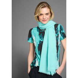 Laura Scott Damen Halstuch, gr&uuml;n, leicht durchscheinend, leicht transparent, unifarben, Web, Baumwolle, Modet&uuml;cher, in quadratischer Maxi-Form - NEW