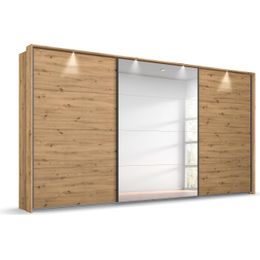 Schwebet&uuml;renschrank Rauch, B:368cm H:233cm T:68cm, braun, Holzwerkstoff, Schr&auml;nke, "Kleiderschrank Schrank Garderobe OTELI inkl. 3 Innenschubladen",