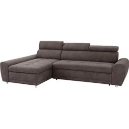 Sit & More Ecksofa SIT & MORE, B:272cm H:92cm T:169cm, grau, Flachgewebe (100% Polyester);Luxus-Microfaser (100% Polyester);Struktur (100% Polyester),