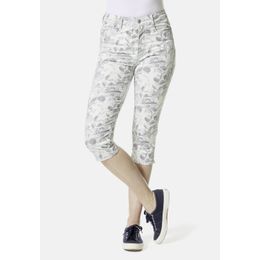 STOOKER WOMEN Damen 7/8-Hose "Print Capri Hose Skinny Fit", grün, Gr. 42, angeraute Sweatware, 88% Baumwolle, 9% Polyester, 3% Elasthan, Hosen,