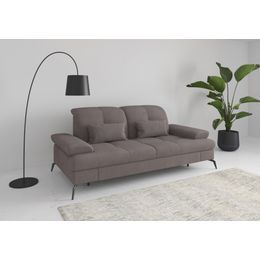 Sit & More 3-Sitzer SIT & MORE, B:212cm H:90cm T:122cm, grau, 90% Polyester, 10% Polyamid, Sofas, "Amica, inkl. Sitztiefenverstellung und Armteilverstellung",