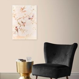 Leinwandbild Art for the home "Vogel", farbe bild(er): mehrfarbig, B:50cm H:70cm T:3,5cm &Oslash;:3,5cm, Leinwand, Bilder, Leinwandbild, Handgemalt Wandbild Gold Metallic 50x70cm