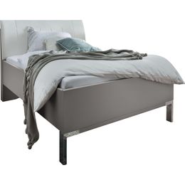 Futonbett Wiemann, B:99cm L:218cm, grau, Betten, "Monaco, Bettgestell, Bettrahmen, komfortables Polsterkopfteil", Polsterkopfteil aus Kunstleder,