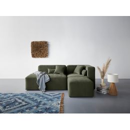 Ecksofa Home Affaire, B:233cm H:76,5cm T:93cm, grün, 100% Polyester, Wohnzimmer, Sofas, "Sundstrup L-Form", Modulserie, individuelle Zusammenstellung
