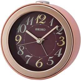 Seiko Quarzwecker, rosa, Wecker, Wecker, Beleuchtung, Piepalarm, durchlaufende Sekunde, Schlafzimmer