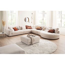 Ecksofa 3C CANDY, B:225cm H:86cm T:395cm, beige, 100% Polyester, Wohnzimmer, Sofas, "Enisa II, bequem und komfortabel, Mega Familiensofa, L-Form",