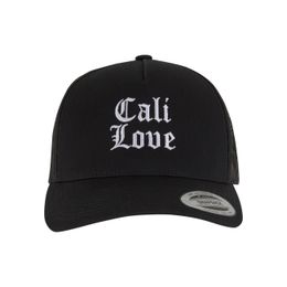 MisterTee Herren Trucker Cap "MisterTee Cool Cali Love 5-Panel Retro Trucker Cap"schwarz, bedruckt, 60% Baumwolle, 40% Polyester, Caps