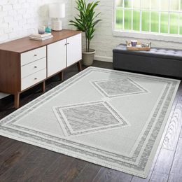 Teppich Carpet City, B:160cm H:11mm L:230cm, grau, Obermaterial: 100% Polyester, Wohnzimmer, Teppiche, "LINDO 8853", Kurzflor, Hochtief-Muster/