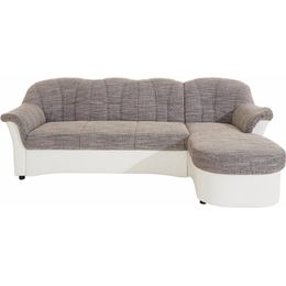 Ecksofa DOMO collection, B:231cm H:84cm T:142cm, wei&szlig;, Kunstleder SOFTLUX / Struktur ( 90% Polyester, 10% Polyacryl );NaturLEDER (echtes Rindsleder)