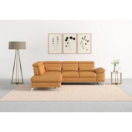 Sit & More Ecksofa SIT & MORE, B:274cm H:87cm T:230cm, gelb, Wohnzimmer, Sofas, "Cabrio L-Form, B: 274 cm, mit Sitztiefen-, Arm- & Kopfteilverstellung", 3