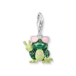 Thomas Sabo Damen Charm-Einhänger "Frosch-Optik mit Sonnenbrille bunt", silber, Silber 925 (Sterlingsilber), Charms, mit Zirkonia (synth.)