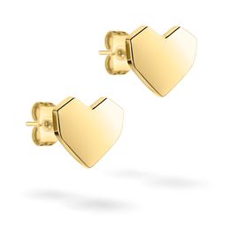 Damen Paar Ohrstecker "Schmuck Edelstahl Urban Heart Herz", Edelstahl, gold, Liebeskind Berlin, Edelstahl, Ohrringe