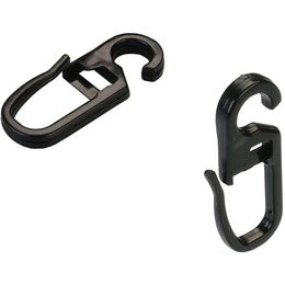 Faltenclip Liedeco, H:3,2cm Ø:0,62cm, schwarz, Metall, Gardinenbefestigungen, Faltenlegehaken, für Gardinenringe