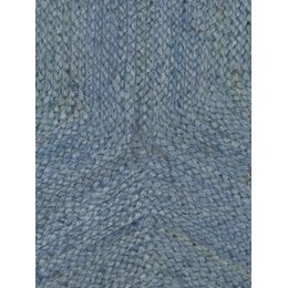 Teppich CarpetFine, B:150cm H:10mm L:150cm, blau, Jute, Wohnzimmer, Teppiche, "Alia Juteteppich", handgewebt aus Jute, Naturteppich, Sonderform blau,