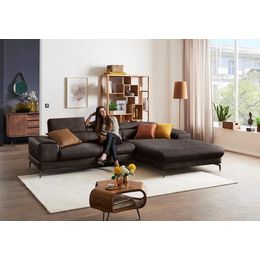 Ecksofa W.Schillig, B:303cm H:70cm T:193cm, braun, Stoff S37 (100% Polyester): Luxus-Microfaser in Lederoptik, Wohnzimmer, Sofas, "Piedroo,