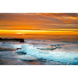 papermoon Fototapete "Sunset in la Jolla", B/L: 5m x 2,8m, Bahnen: 10 Stk., bunt, Tapeten