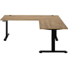 Eckschreibtisch BEGA OFFICE, B:180cm H:74cm T:177cm, braun, Büro, Tische, "Ben", elektrisch höhenverstellbarer Desk mit 4 Memory Tasten, 180x177 cm