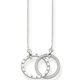 Thomas Sabo Damen Kette mit Anhänger "TOGETHER FOREVER", 60, Silber 925 (Sterlingsilber), bunt, Silber 925 (Sterlingsilber), Halsketten, mit Zirkonia