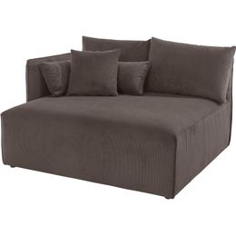Ottomane OTTO HOME, B:138cm H:86cm T:128cm, braun, 100% Polyester, Sofas, "Nöre", kurzes Lounge-Modul - zum Zusammenstellen, Breite 138 cm, Tiefe 128