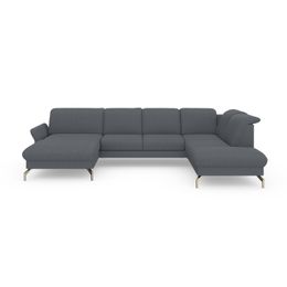 Sit & More Wohnlandschaft SIT & MORE, B:338cm H:84cm T:207cm, blau, Sofas, "Fashion U-Form", wahlweise mit Kopfteilverstellung, Vorziehsitz, motorisch,