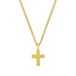 JOOP! JOOP Herren Kette mit Anhänger "Kreuz", Edelstahl, L: 60 B: 1,3mm, gold, Edelstahl, B:1,3mm, Halsketten