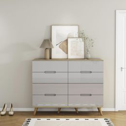Kommode OTTO HOME "Lund", natur, B:120cm H:95cm T:40cm, ABS-Kunststoff, FSC-zertifizierter Holzwerkstoff, MDF, Melamin, Spanplatte, Sideboards, Kommode