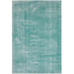 Hochflor-Teppich LUXOR living, B:133cm H:45mm L:190cm, blau, Polyester, Teppiche, "Gela", Uni Farben, weich und flauschig, ideal im Wohnzimmer &
