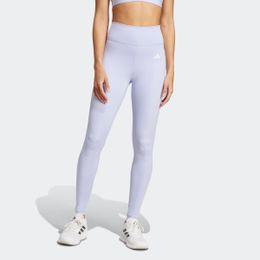 Damen Trainingstights "OPT ESS ST 1/1", lila, Gr. L, adidas Performance, Obermaterial: 85% Polyester, 15% Elasthan, Hosen