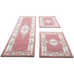 Bettumrandung Theko, H:14mm, rosa, Obermaterial: 100% Polyacryl, Bettumrandungen, "Ming", Bettvorleger, L&auml;ufer-Set, hochwertiges Acrylgarn, florales