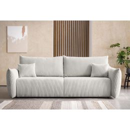 3-Sitzer Home Affaire, B:240cm H:88cm T:108cm, grau, Sofas, "MAVAS Schlafsofa mit Bettkasten", ca.240/108cm (Liegefläche 212/145 cm), Cord, Chenille,
