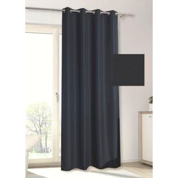 Vorhang my home, B:140cm H:235cm, schwarz, Polyester, Gardinen, "MAILAND", blickdicht, verschiedene Farben, 140 x 235, Sicht- und Lichtschutz