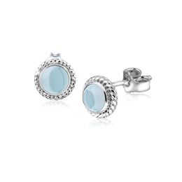 NENALINA Damen Paar Ohrstecker "Aquamarin Geburtsstein M&auml;rz Trend Edel 925 Silber", onesize,mit Steinen, Silber 925 (Sterlingsilber), blau, Silber