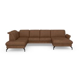 Sit & More Wohnlandschaft SIT & MORE, B:338cm H:84cm T:207cm, braun, Sofas, "Fashion U-Form", wahlweise mit Kopfteilverstellung, Vorziehsitz, motorisch,
