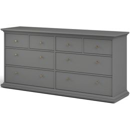 Kommode Home Affaire, B:183,4cm H:86,9cm T:48,5cm, grau, MDF, Schlafzimmer, Sideboards, "Paris, Aufbewahrung, Schubladenschrank, Stauraum, mit 8