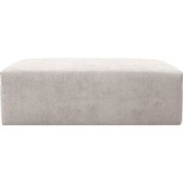 Polsterhocker WERK2, B:120cm H:41cm T:80cm, beige, 100% Polyester, Hocker, "Zeus-XL", Curvy Trend Hocker mit urbaner Optik